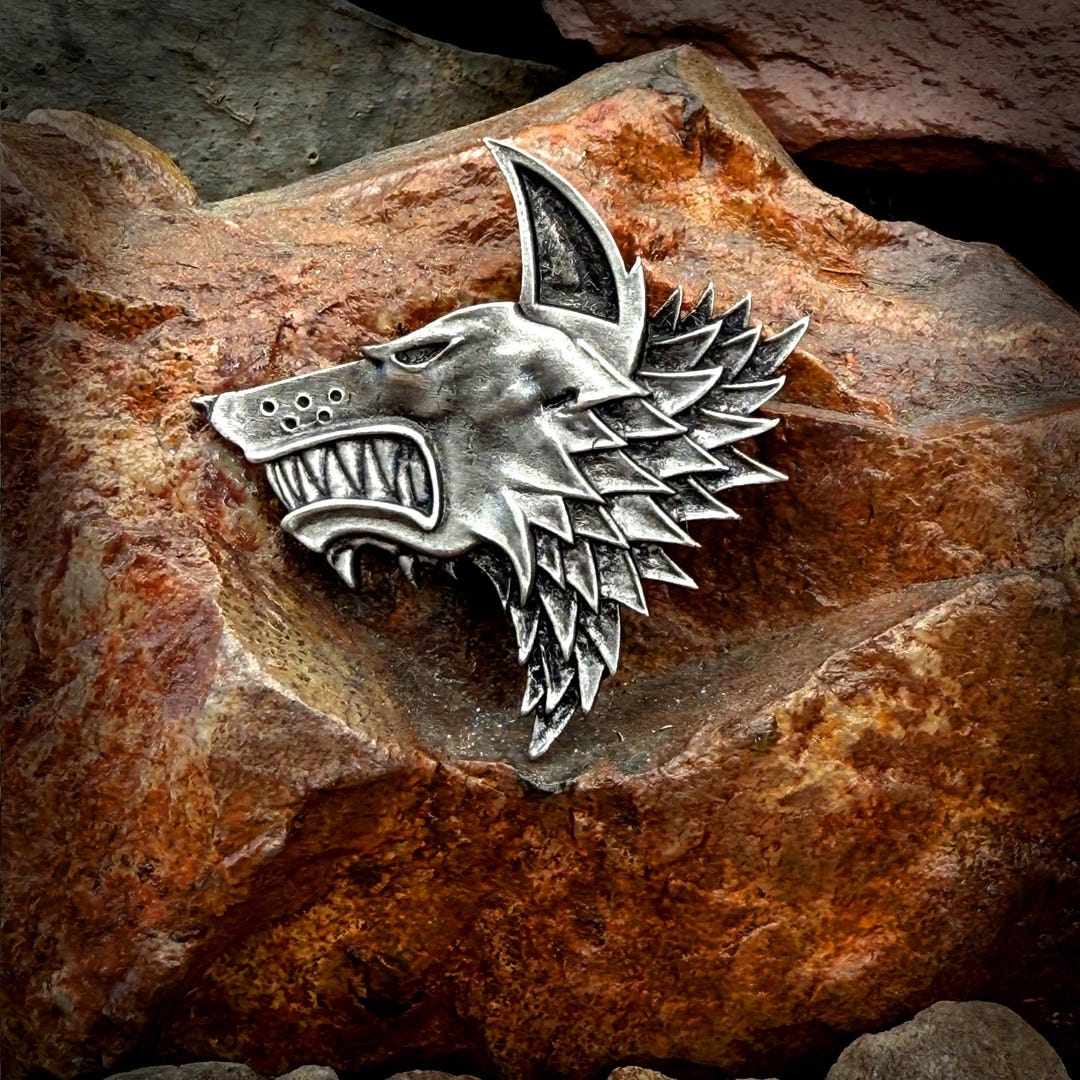 Wolf Head Pin - Etsy