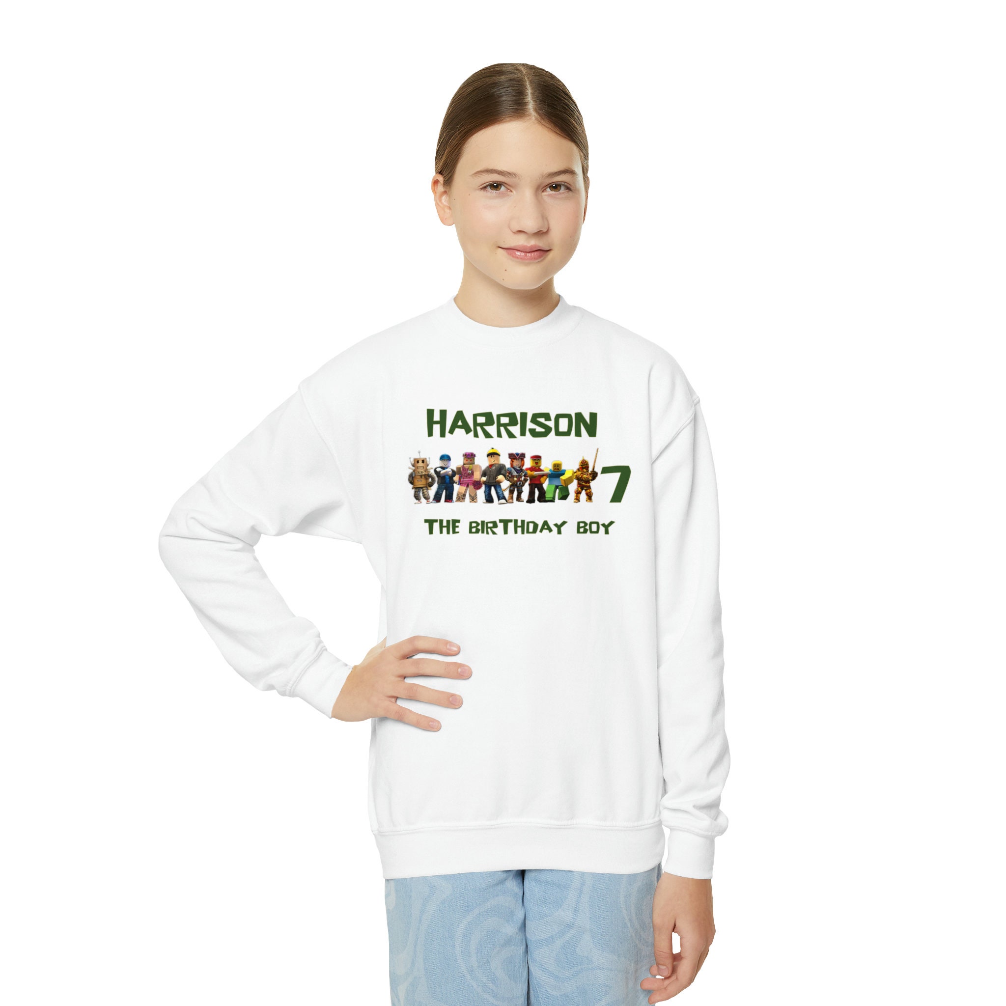 Roblox Birthday Party Sweatshirt Youth Crewneck Sweatshirt - Etsy