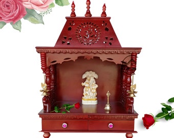 Teak Wood Temple White Gold Ambosed Painted Beautiful Hanging Lamps ...