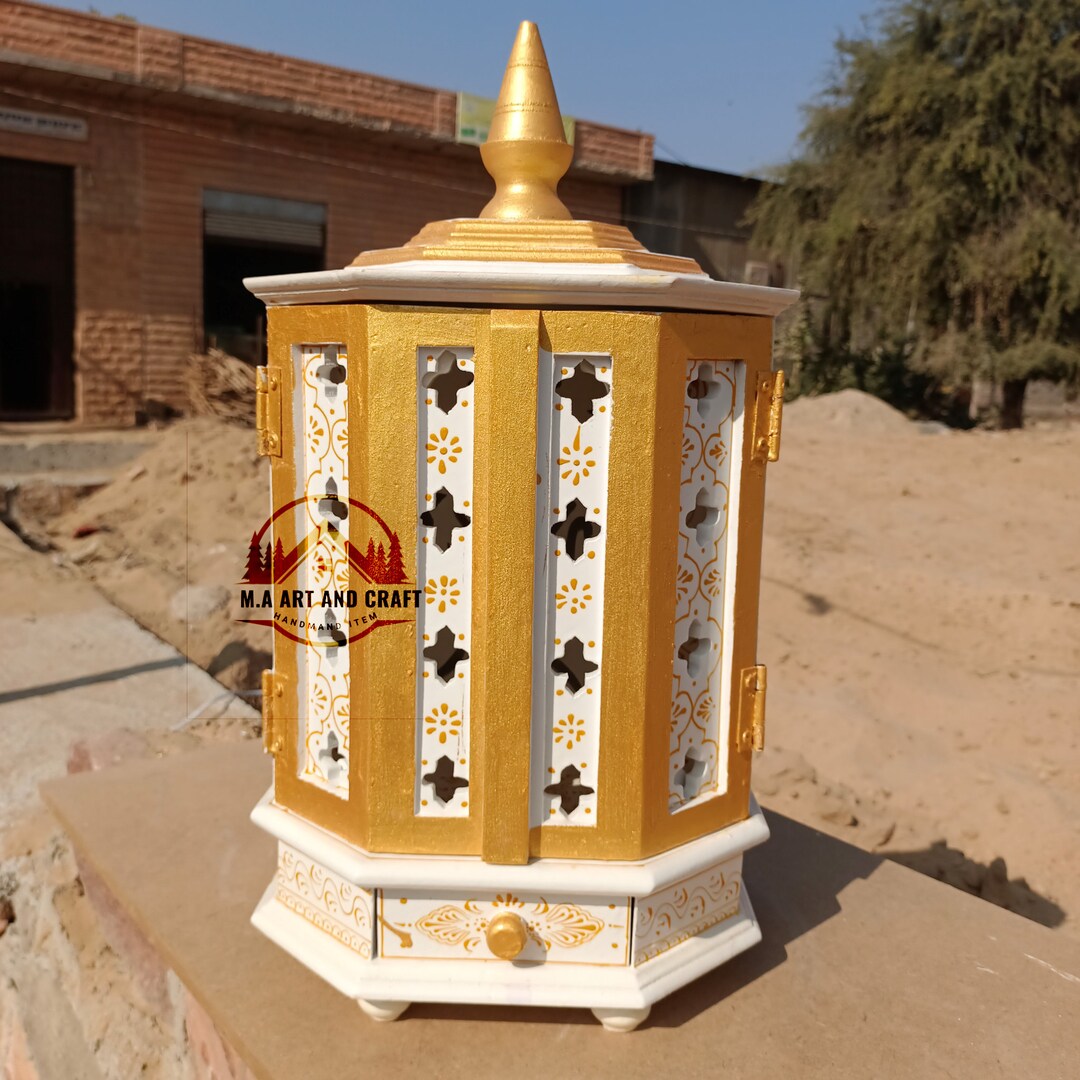 Small Wooden Temple Six Sided With Full Open Doors Teak Wood Temple ...
