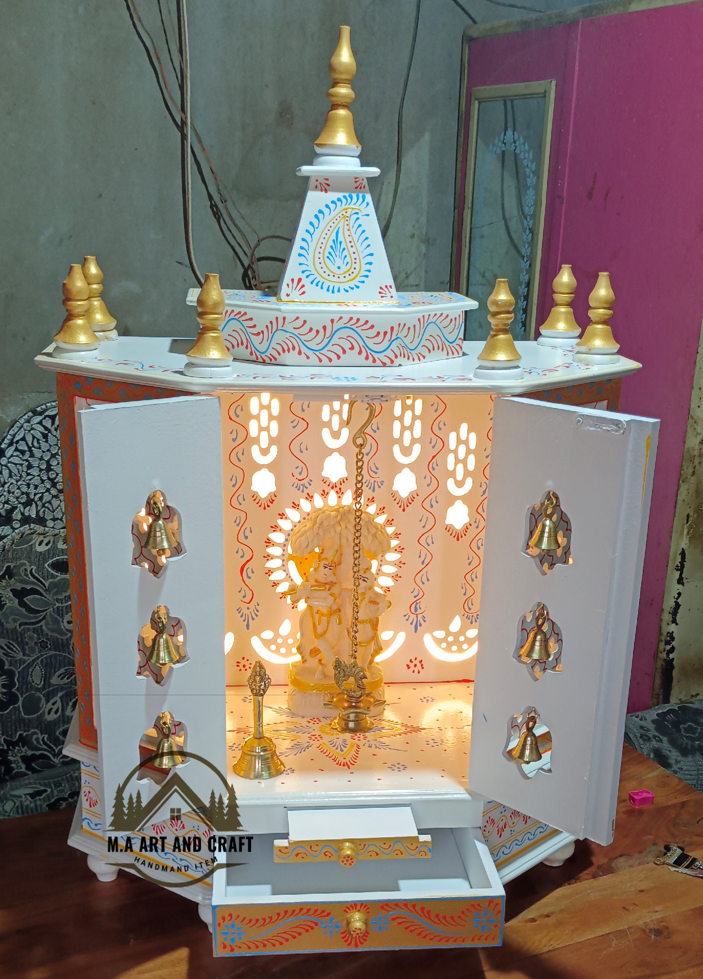 Teak Wood Temple This Temple Made by Hand It is a Buetifull Temple for ...