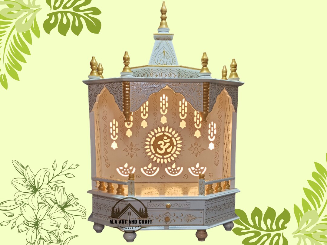 Wooden Temple Mandir Handcrafted Hindu Pooja Ghar Mandap for - Etsy