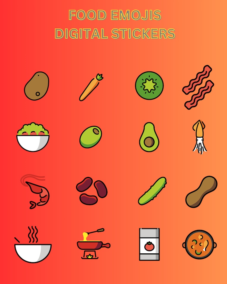 Food Emoji Digital Stickers | Egg Emoji - Etsy