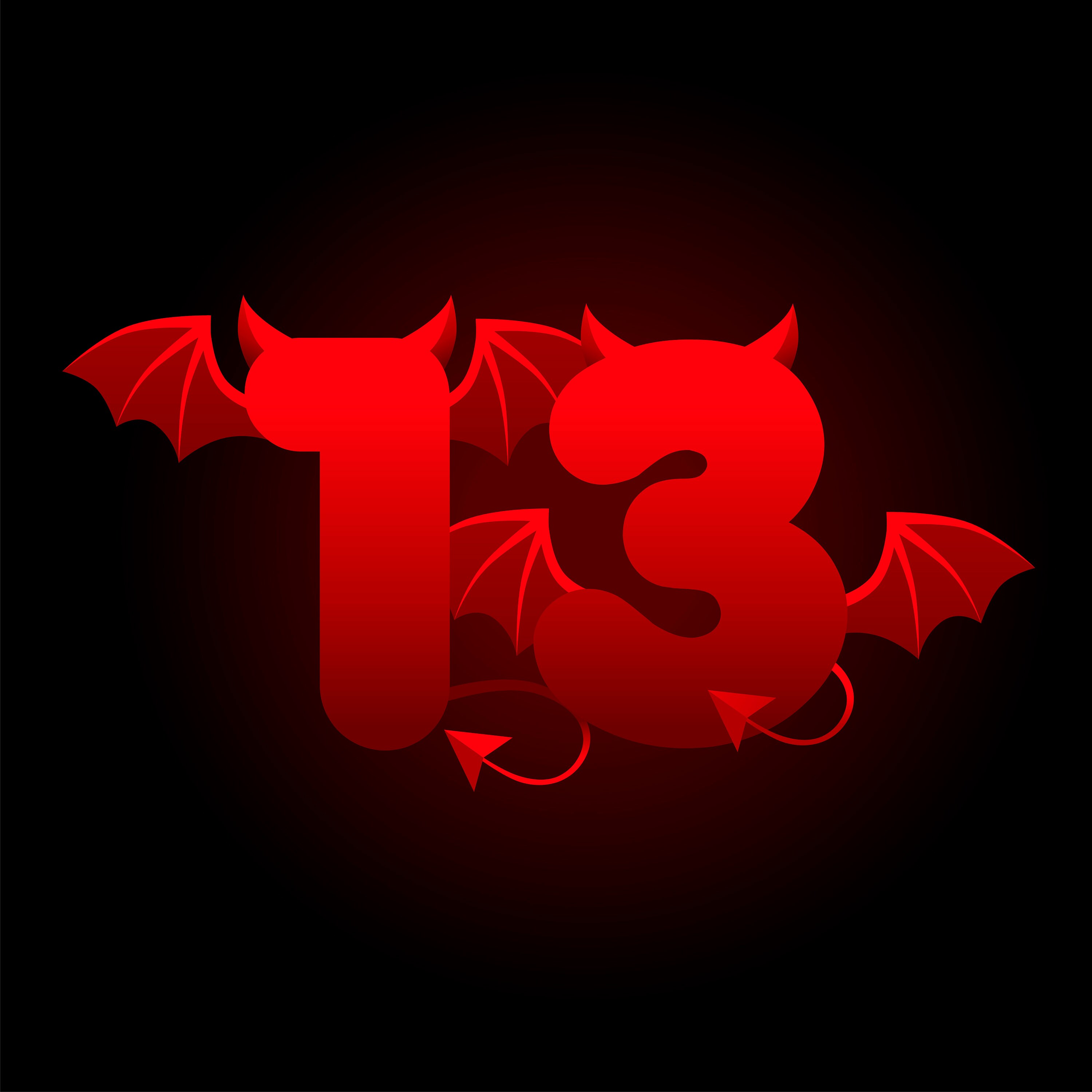 Devil Red Numbers With Wings for Ui Games. Vector Illustration Set of ...