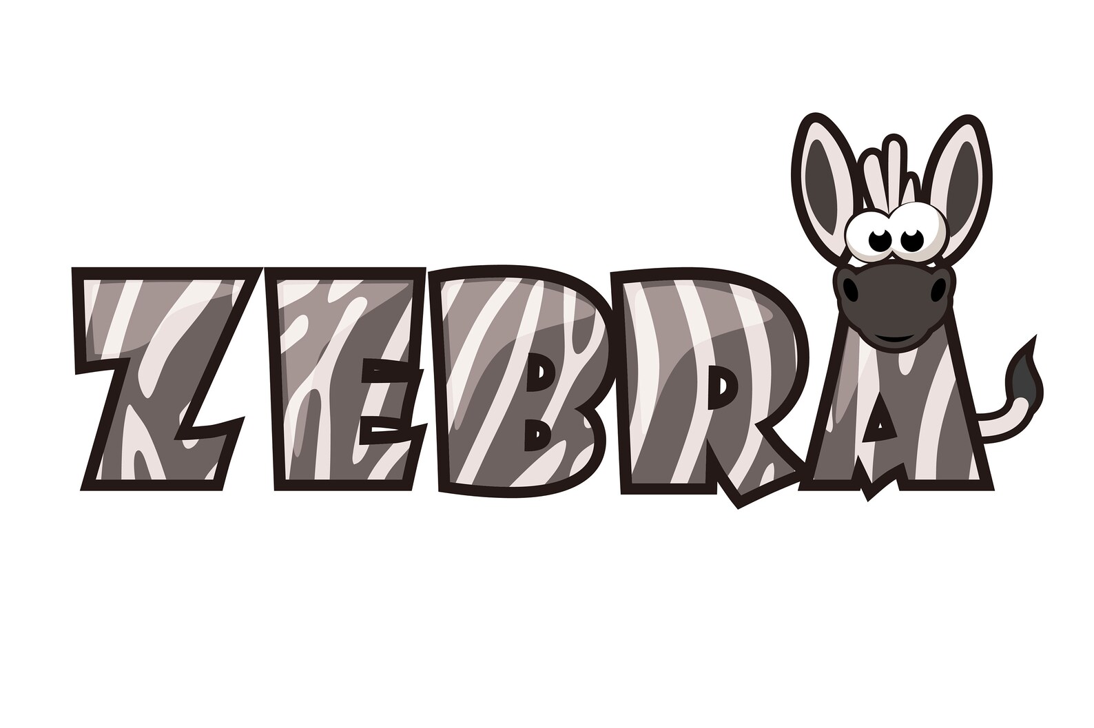 Set of Full Alphabet and Zebra Numbers - Etsy