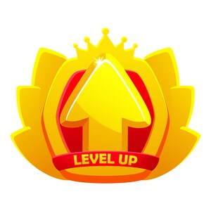Level up Awards. UI Game Badge Icons. Medals Set Vector Images for a 2D ...