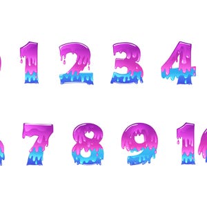 Vector Slime Cartoon Numbers, Figures From 0 to 10. Slime Font Type ...