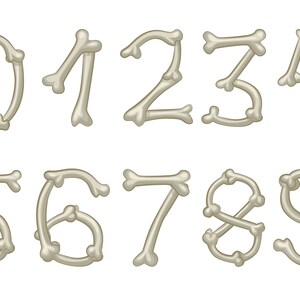 Bones Numbers Vector Digits. Cartoon Isolated Numbers Bonus - Etsy