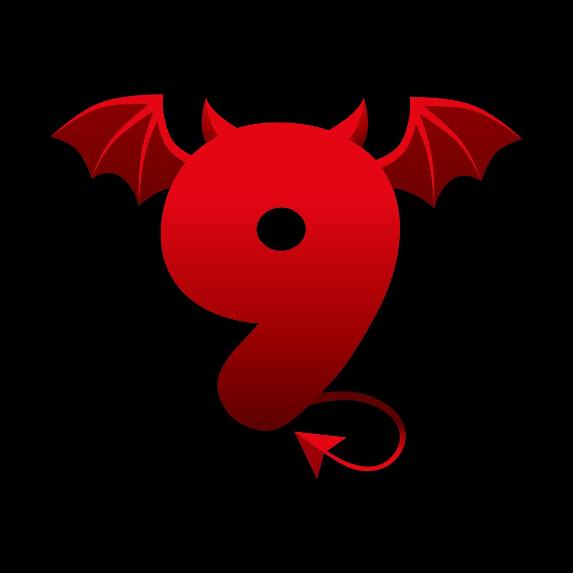 Devil Red Numbers With Wings for Ui Games. Vector Illustration Set of ...