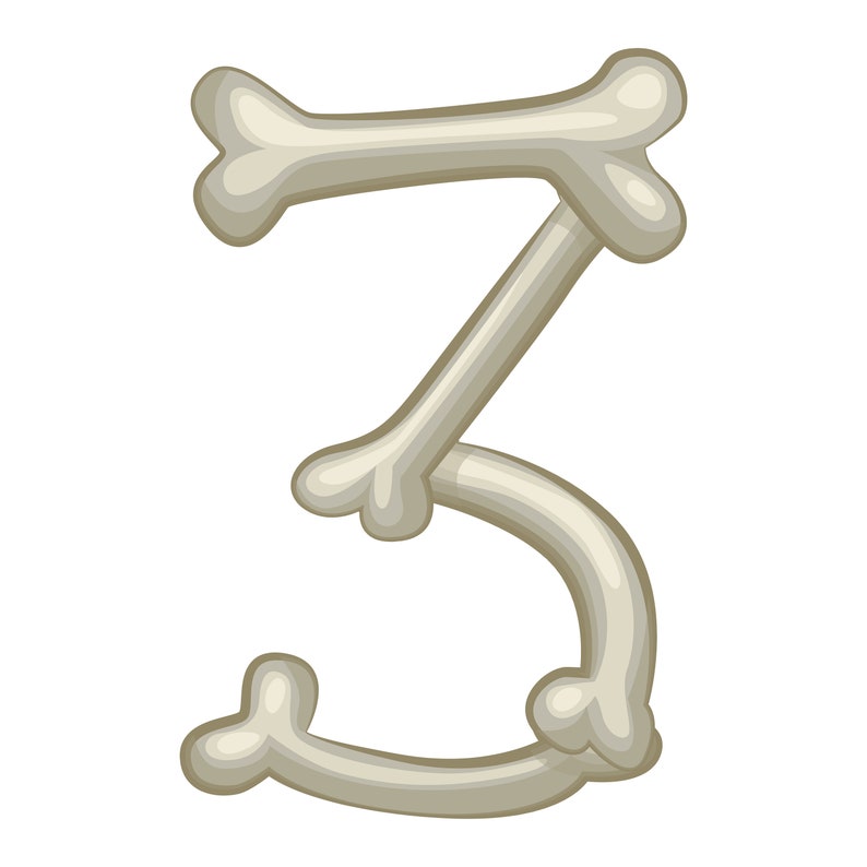 Bones Numbers Vector Digits. Cartoon Isolated Numbers Bonus - Etsy