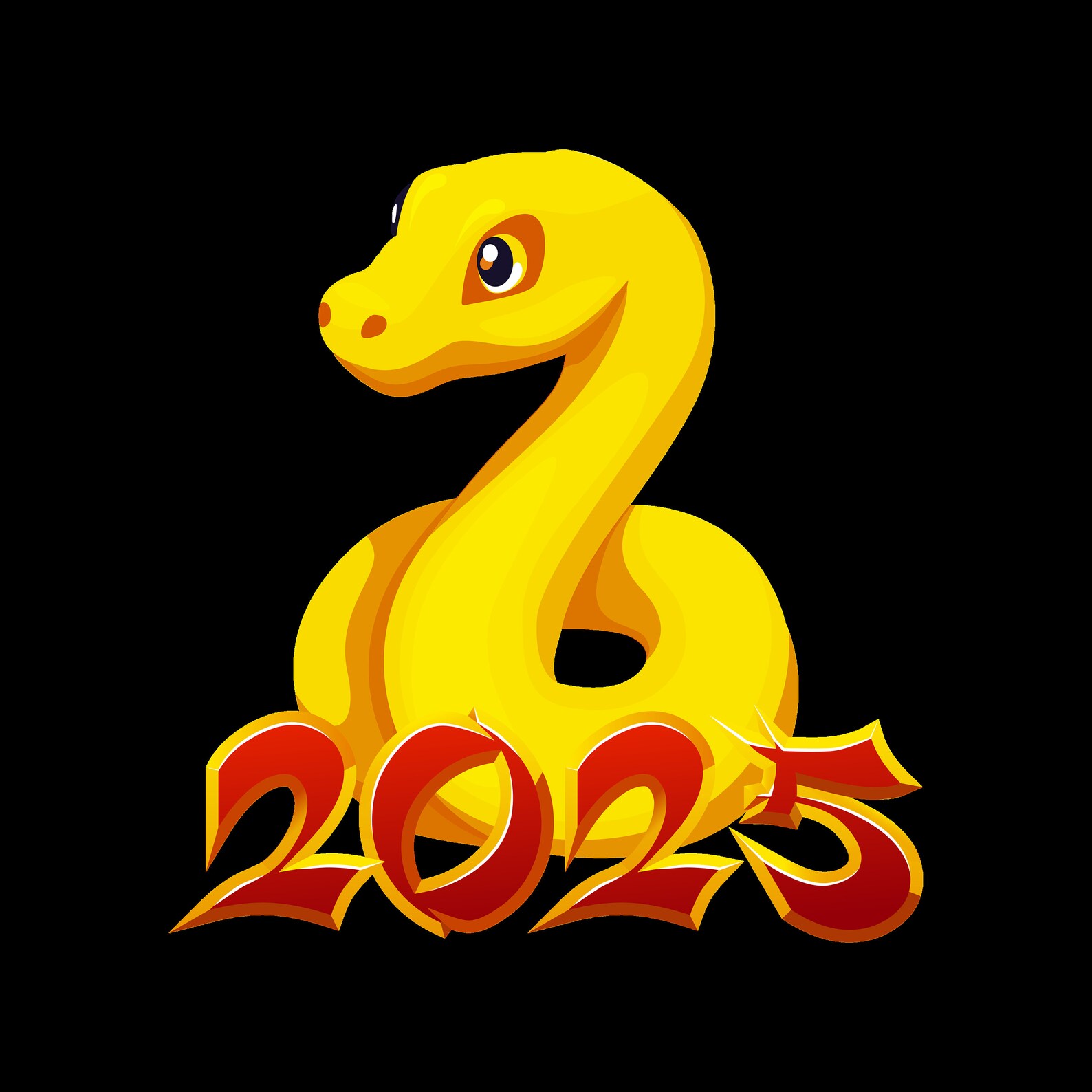 Chinese New Year 2025 of the Snake. Golden Text 2025 With Snakes. - Etsy
