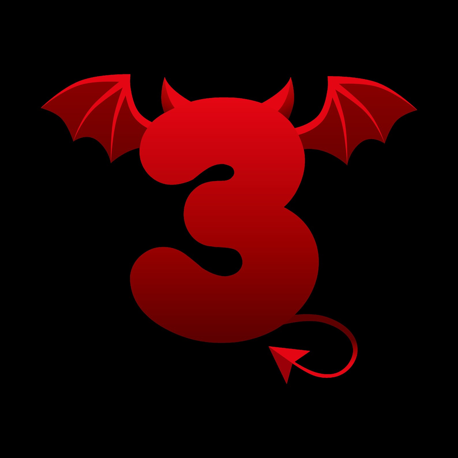Devil Red Numbers With Wings for Ui Games. Vector Illustration Set of ...
