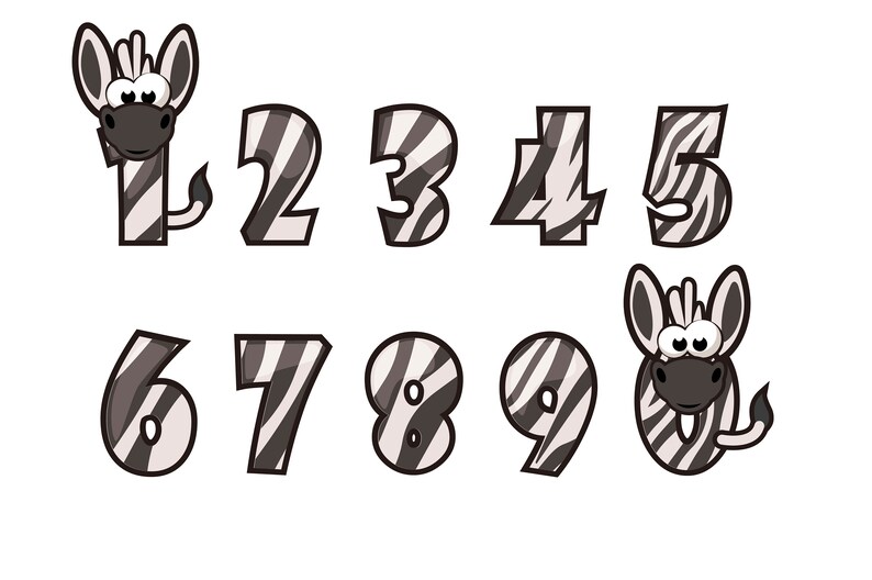 Set of Full Alphabet and Zebra Numbers - Etsy