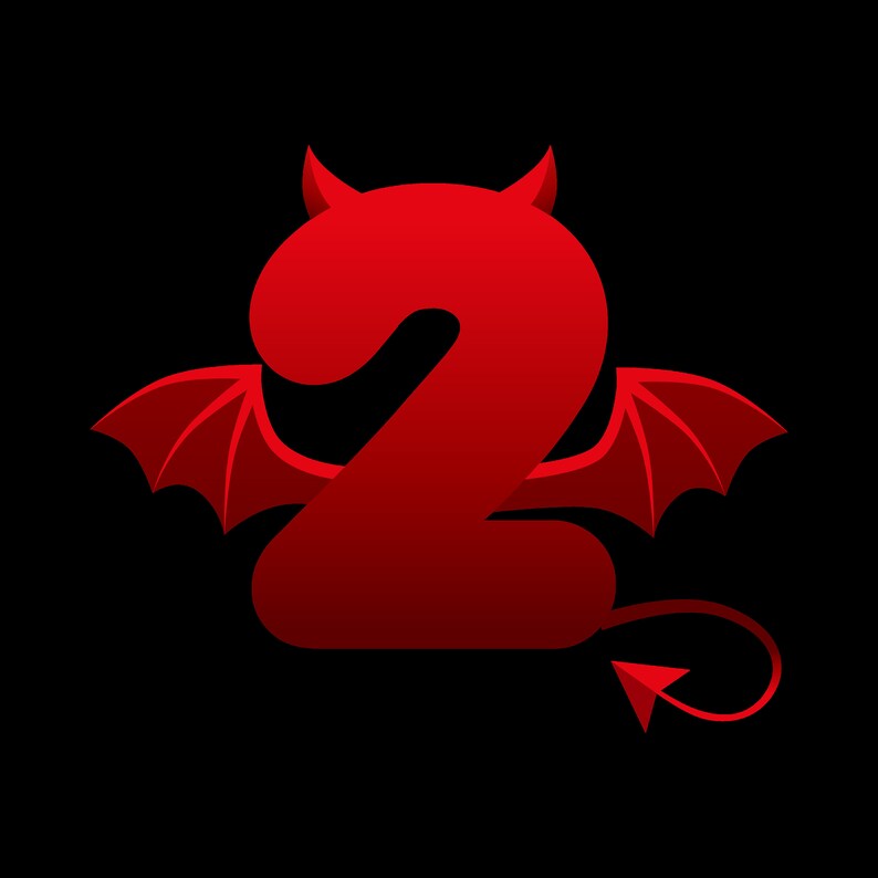 Devil Red Numbers With Wings for Ui Games. Vector Illustration Set of ...