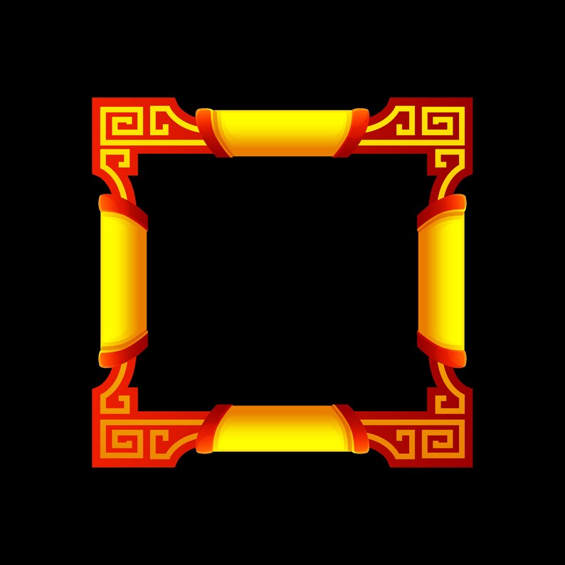 Set of Chinese Golden-red Frames. Chinese-style Background. Game ...