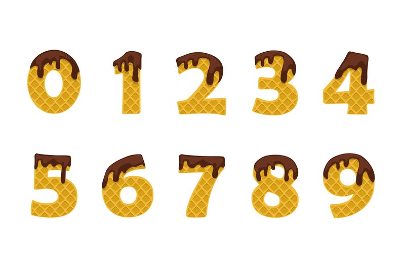 Waffles Font. Alphabet, Letters, Numbers and Signs Made From Waffles ...