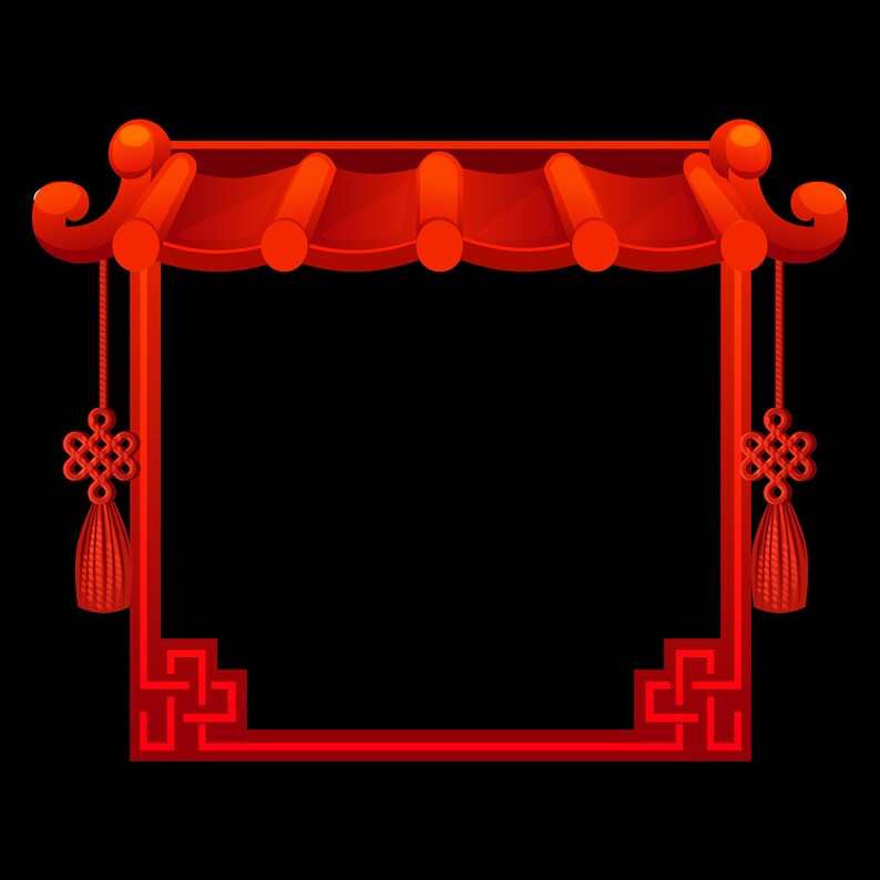 Set of Chinese Golden-red Frames. Chinese-style Background. Game ...