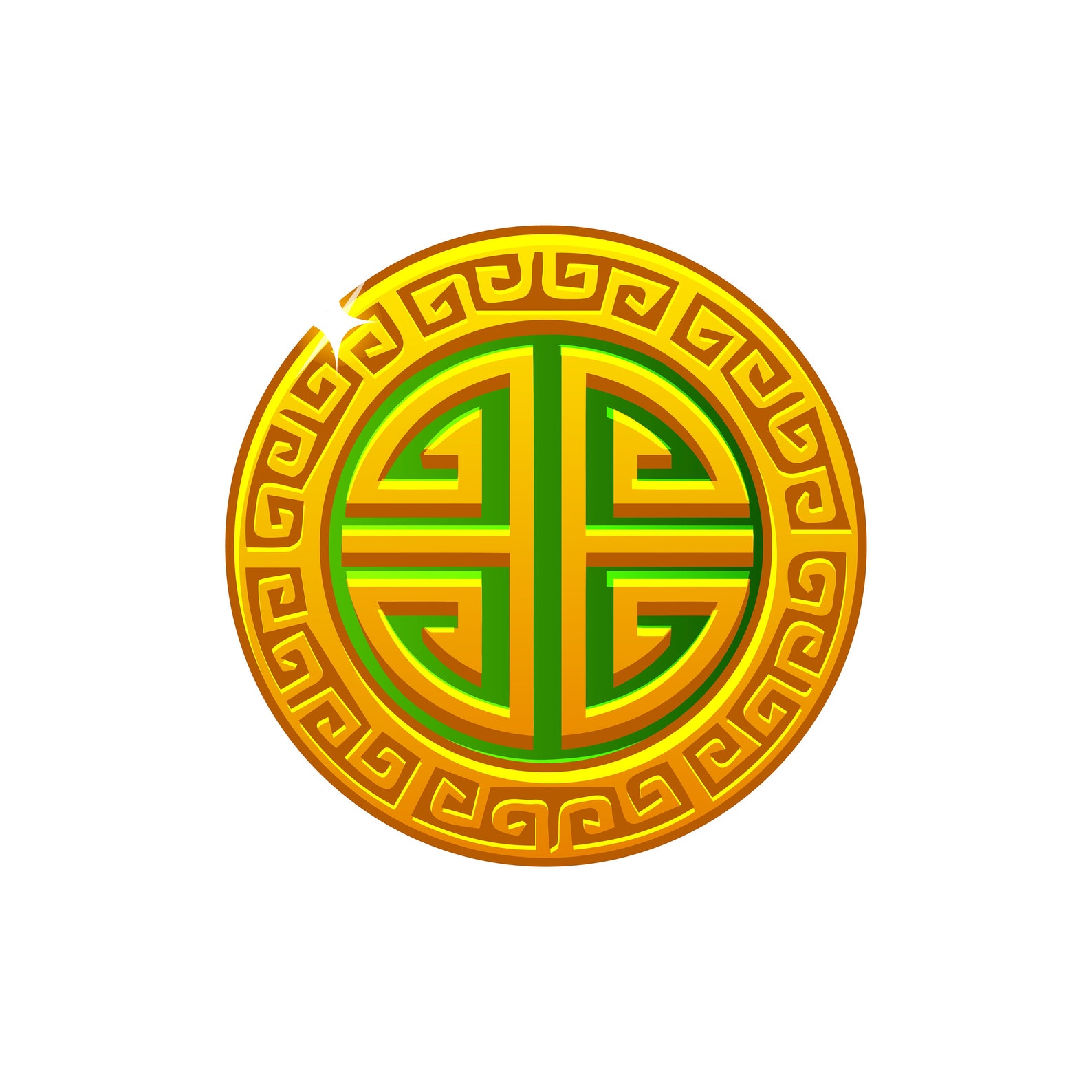 Chinese Blessing Coins Represent Good Luck or Fortune. Chinese Symbols ...