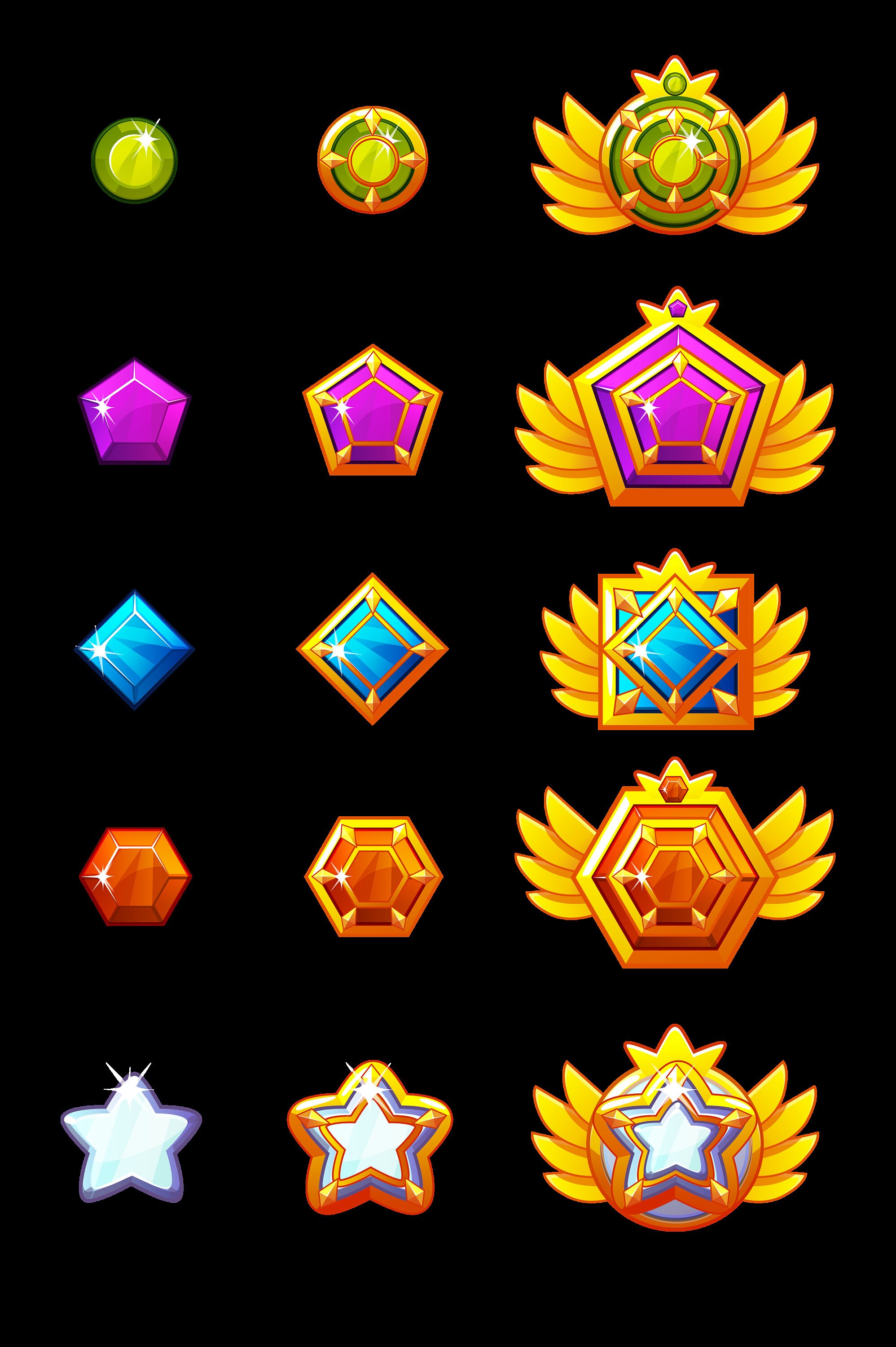 Gemstone Icons. Three Levels, From Simple to Complex - Etsy