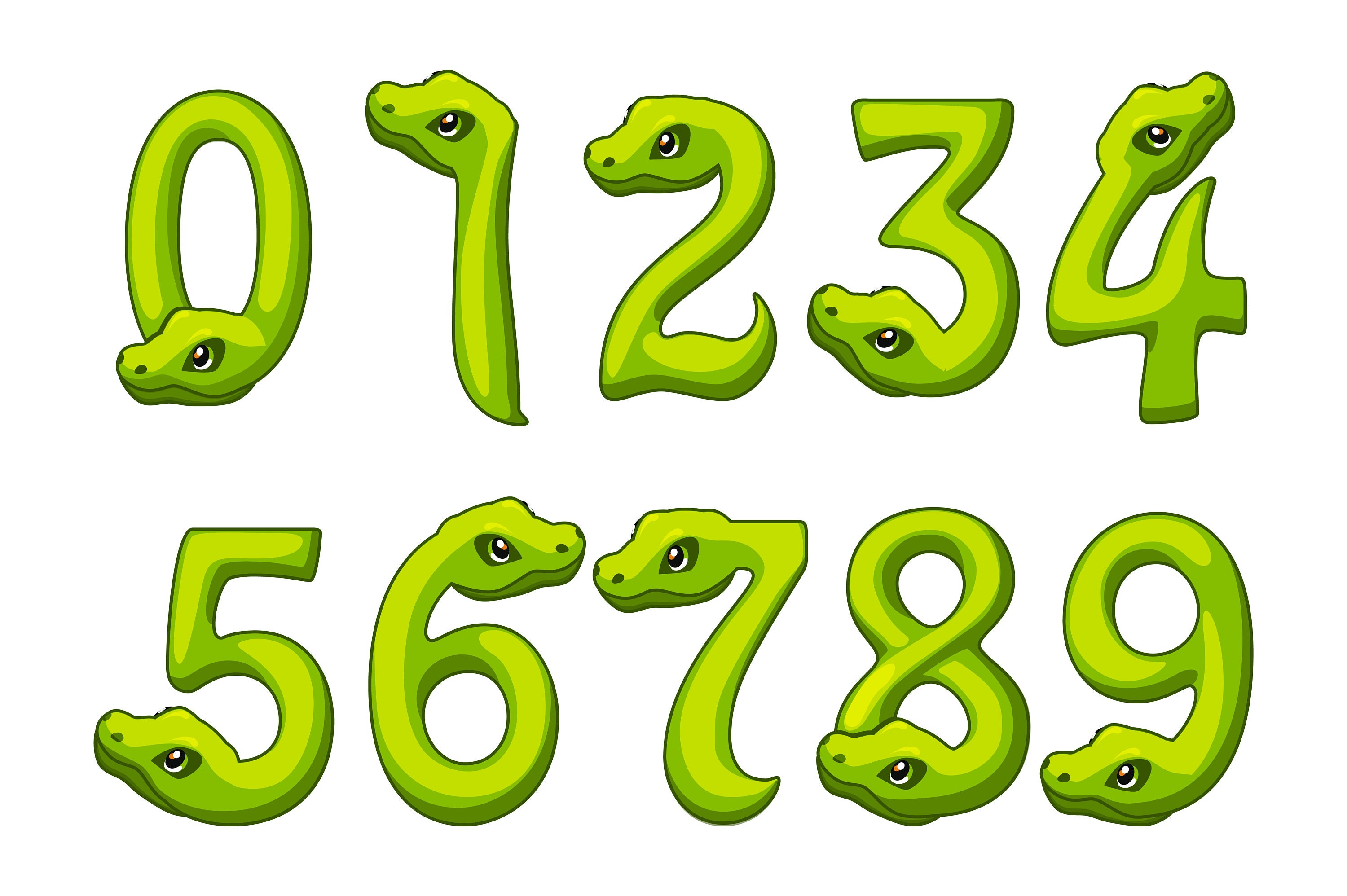Snake Set of Numbers. Symbol 2025 Year for Chinese Calendar - Etsy