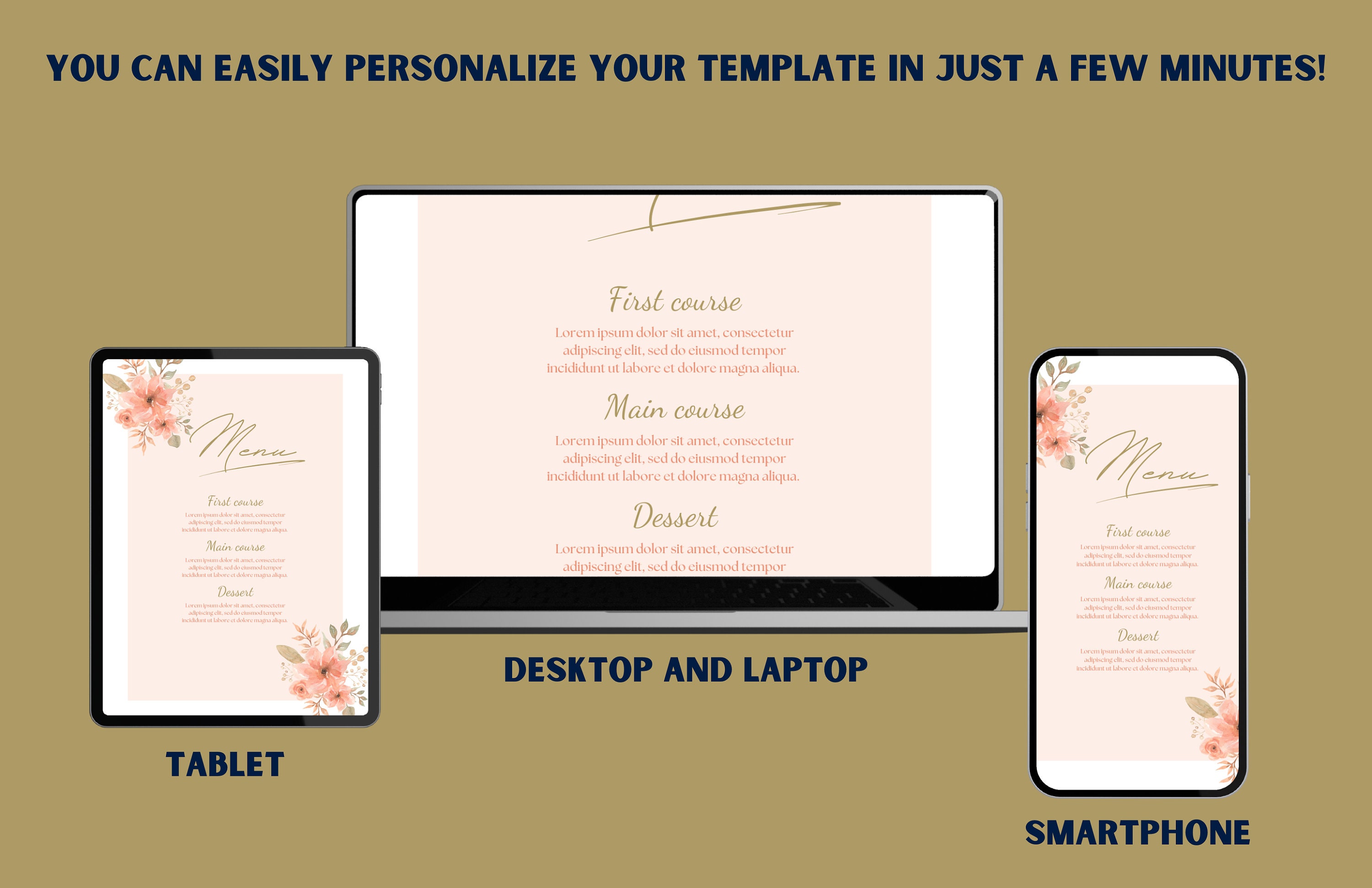 Flower Menu | Flower Menu Template | Garden Party Menu | Wedding Menu ...