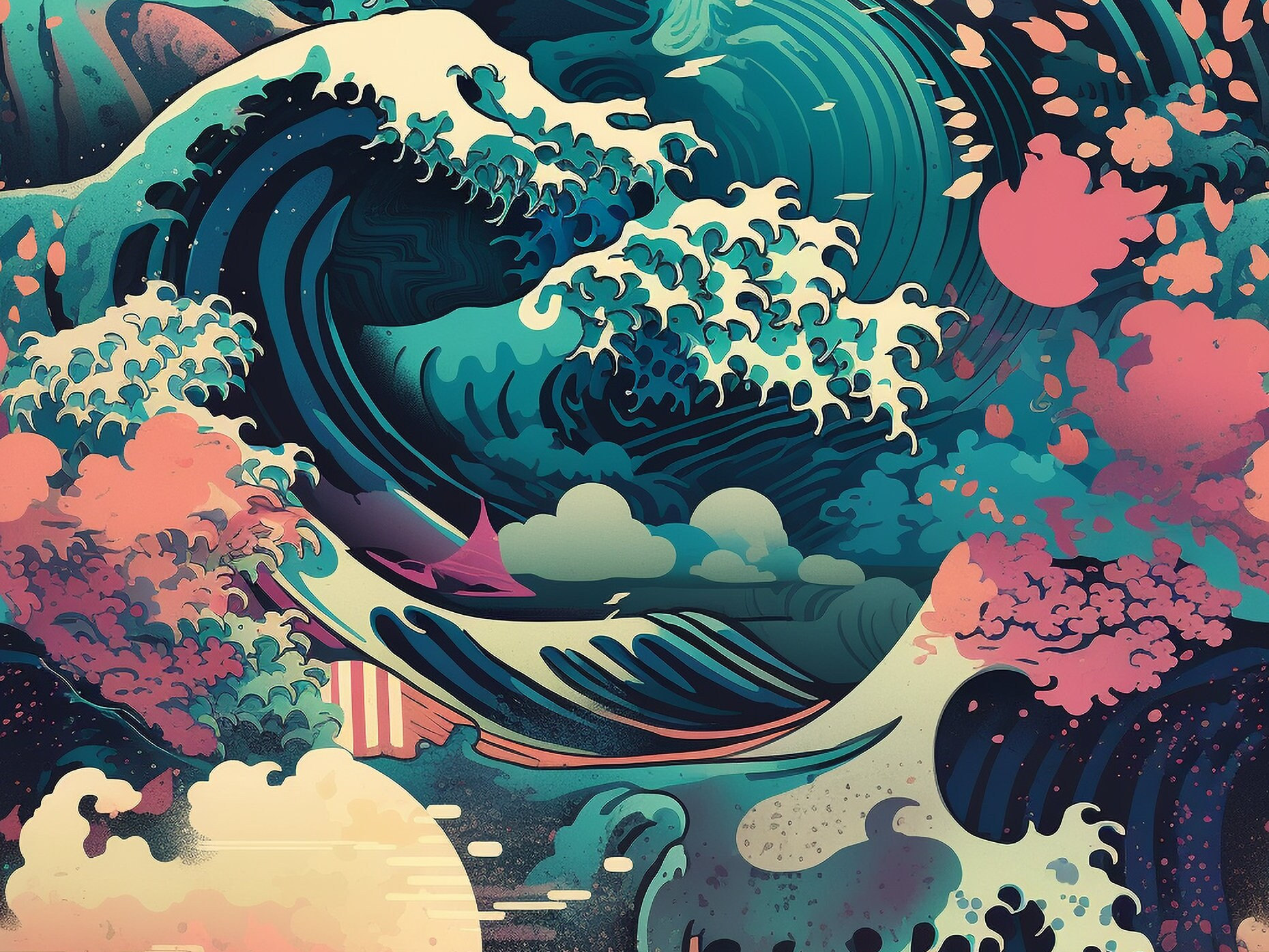 Seamless Japanese Wave Patterns, 30 Pack, 12x12 300DPI - Etsy