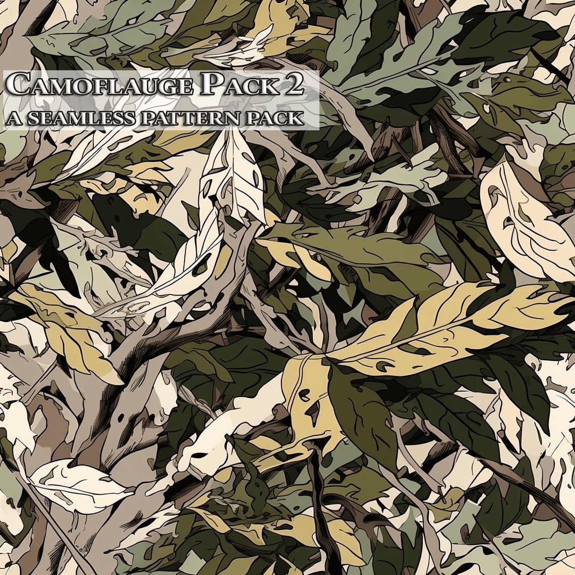 Camouflage Seamless Pattern Pack 2 | Camo Digital Paper | PNG Instant ...