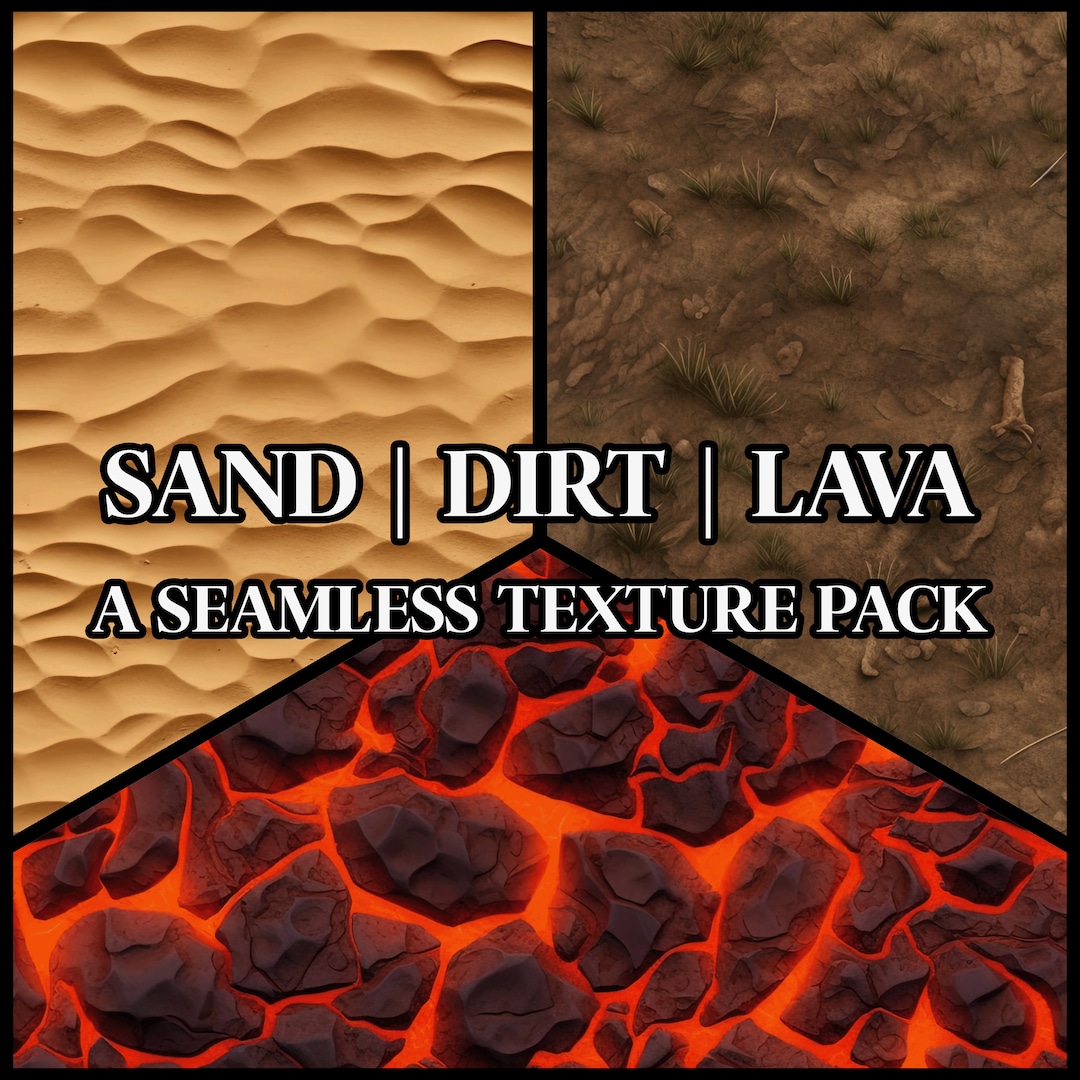 Sand Dirt and Lava Seamless Texture Pack - Etsy