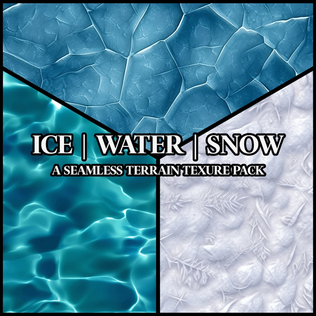Ice Water Snow Seamless Terrain Texture Pack - Etsy
