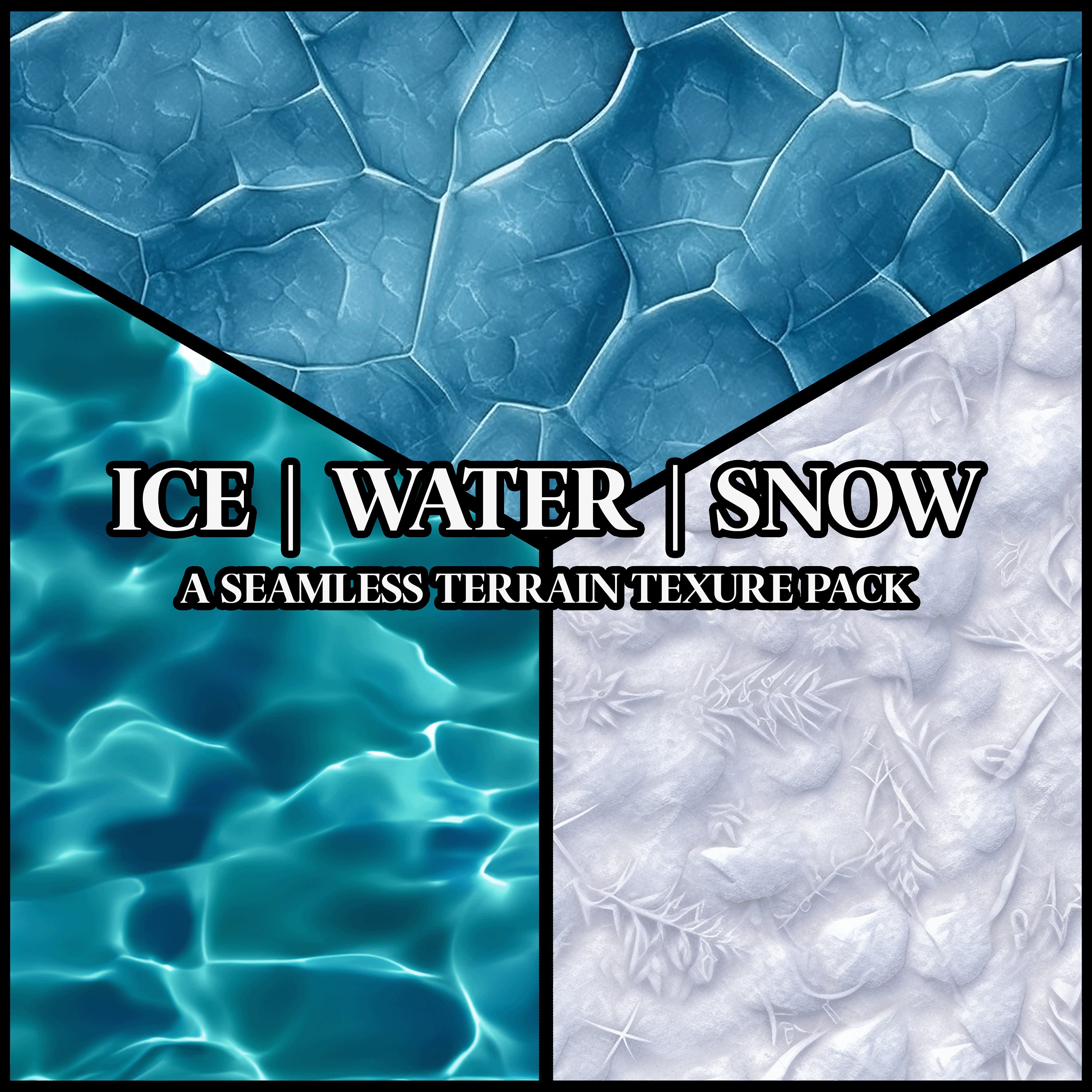 Ice Water Snow Seamless Terrain Texture Pack - Etsy