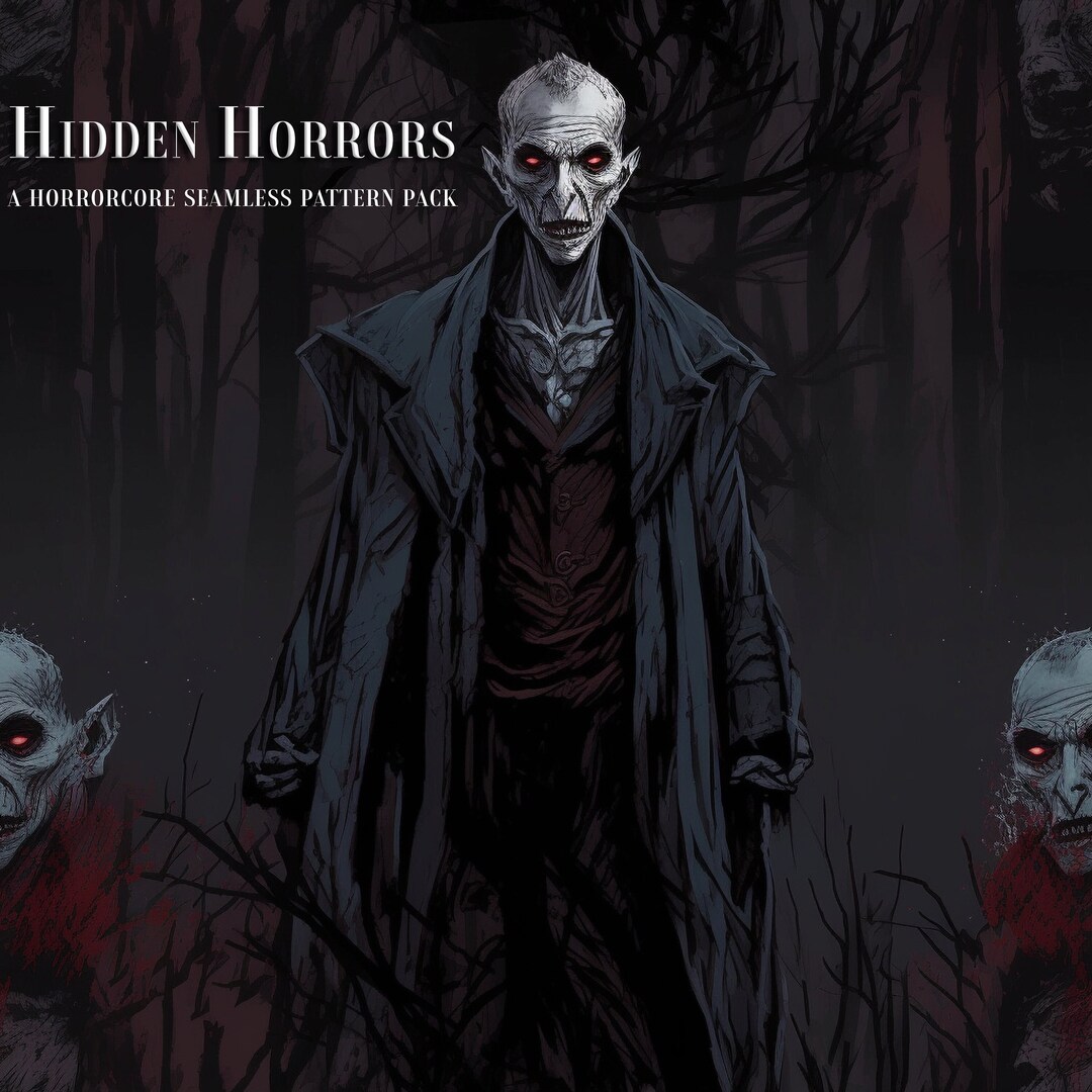 Hidden Horrors: Cryptid Seamless Patterns - Halloween, Home Decor ...