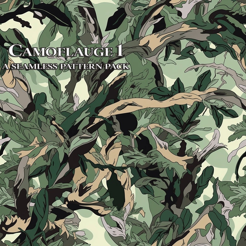 Camouflage Seamless Pattern Pack 1 | Camo Digital Paper | PNG Instant ...