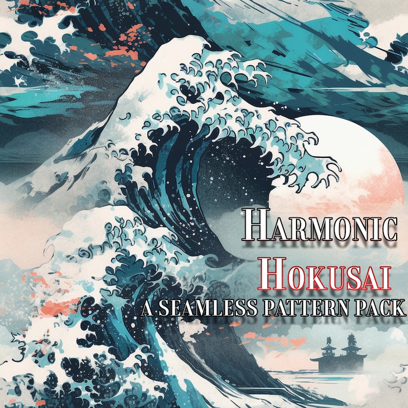Seamless Japanese Wave Patterns, 30 Pack, 12x12 300DPI - Etsy