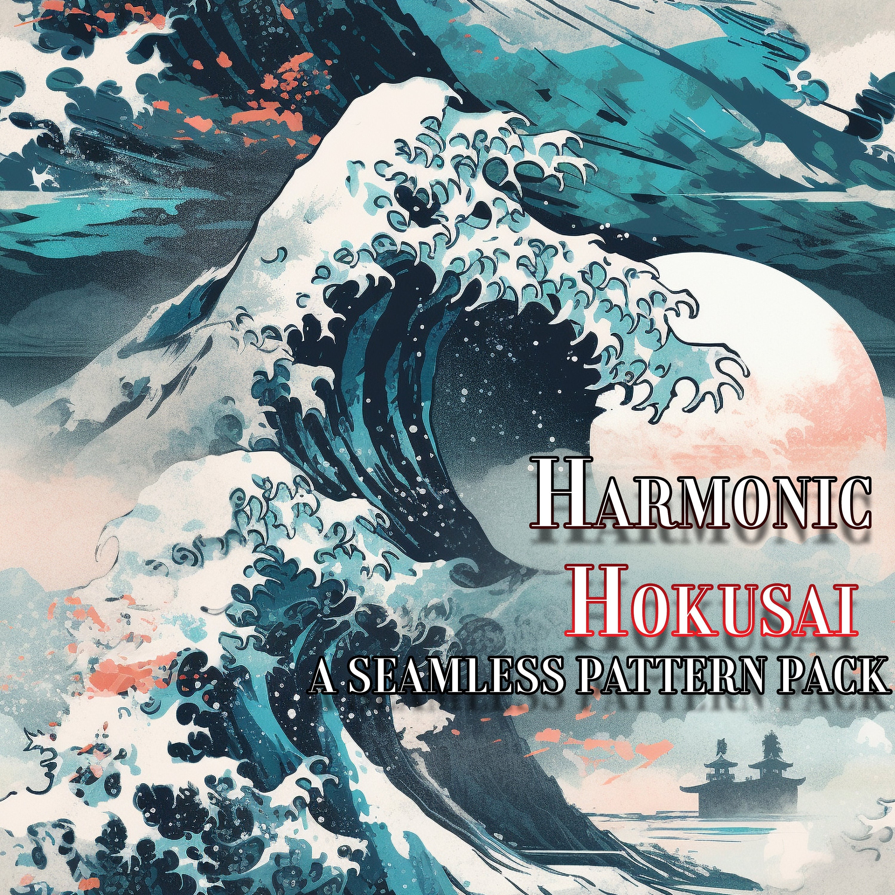 Seamless Japanese Wave Patterns, 30 Pack, 12x12 300DPI - Etsy