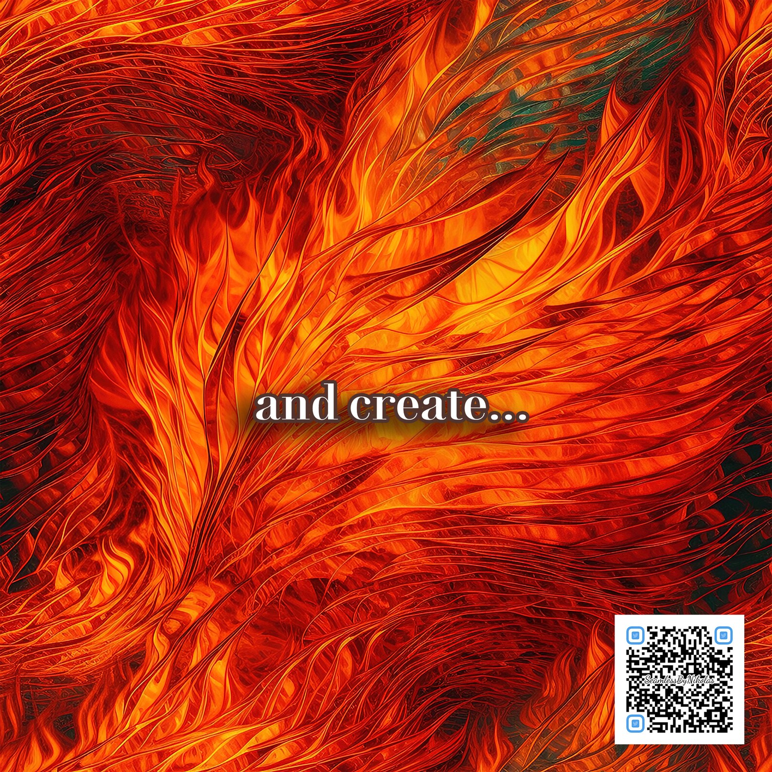 Fire Seamless Pattern Pack - Elemental Digital Art, Flaming Digital ...