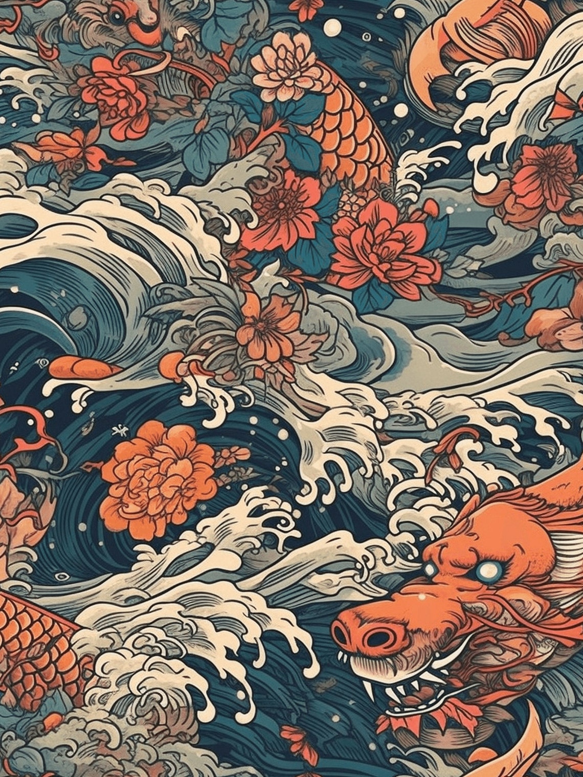 Japanese Yakuza Tattoo Seamless Pattern Pack - 12 Unique Patterns ...