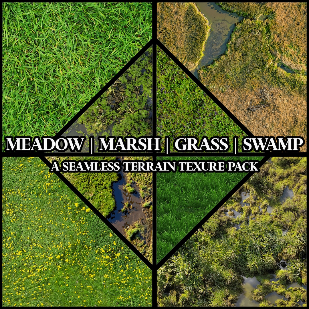Meadow, Marsh, Grass Swamp Seamless Terrain Texture Pack - Etsy