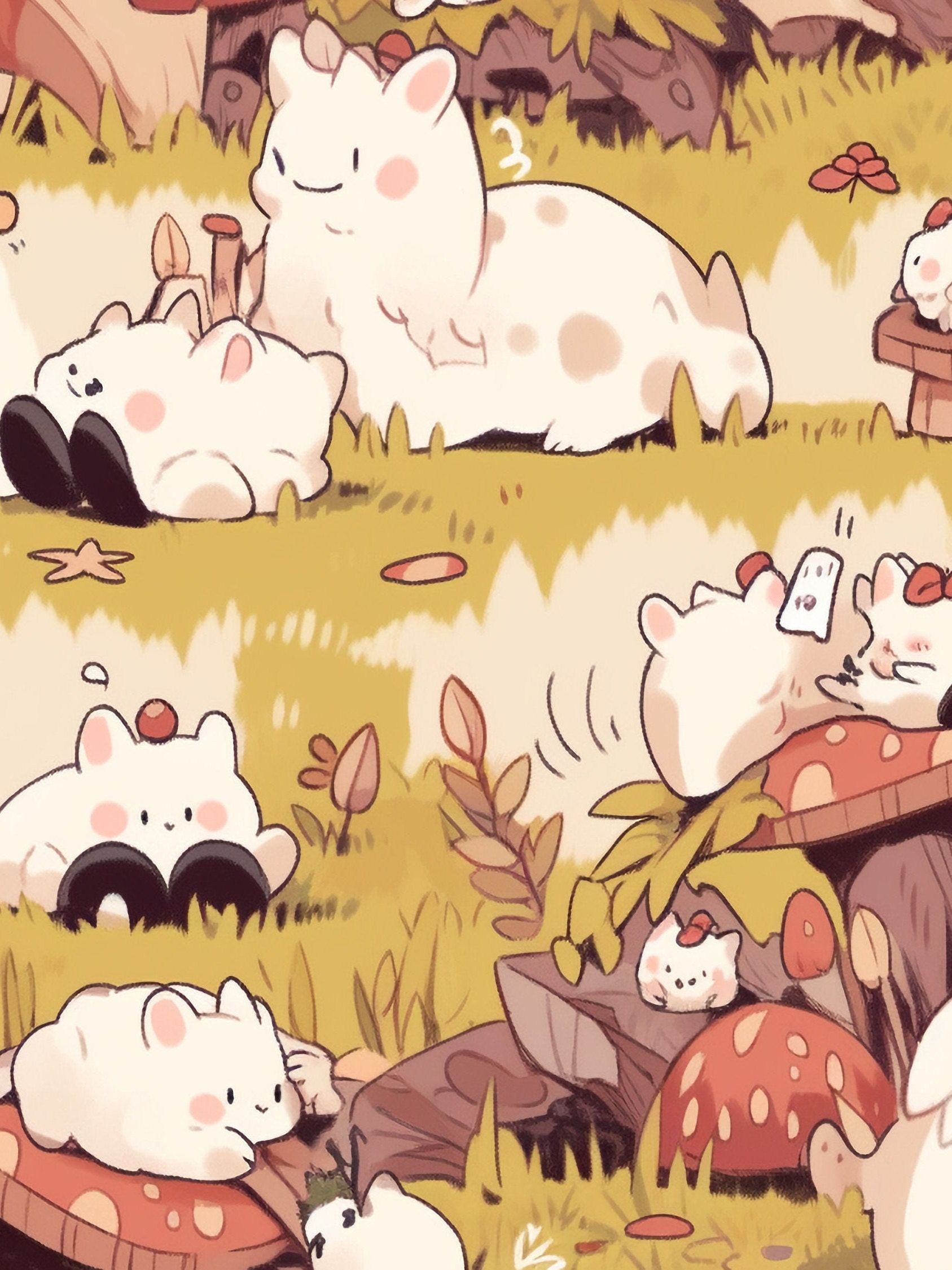 Foraging Themed Seamless Patterns, 12x12 300dpi PNG, Fabric Printing ...