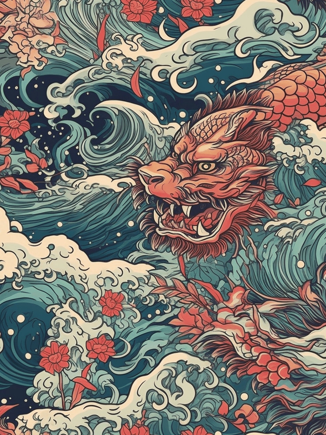 Japanese Yakuza Tattoo Seamless Pattern Pack - 12 Unique Patterns ...