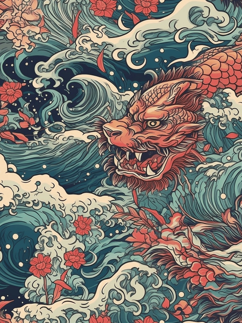 Japanese Yakuza Tattoo Seamless Pattern Pack - 12 Unique Patterns ...