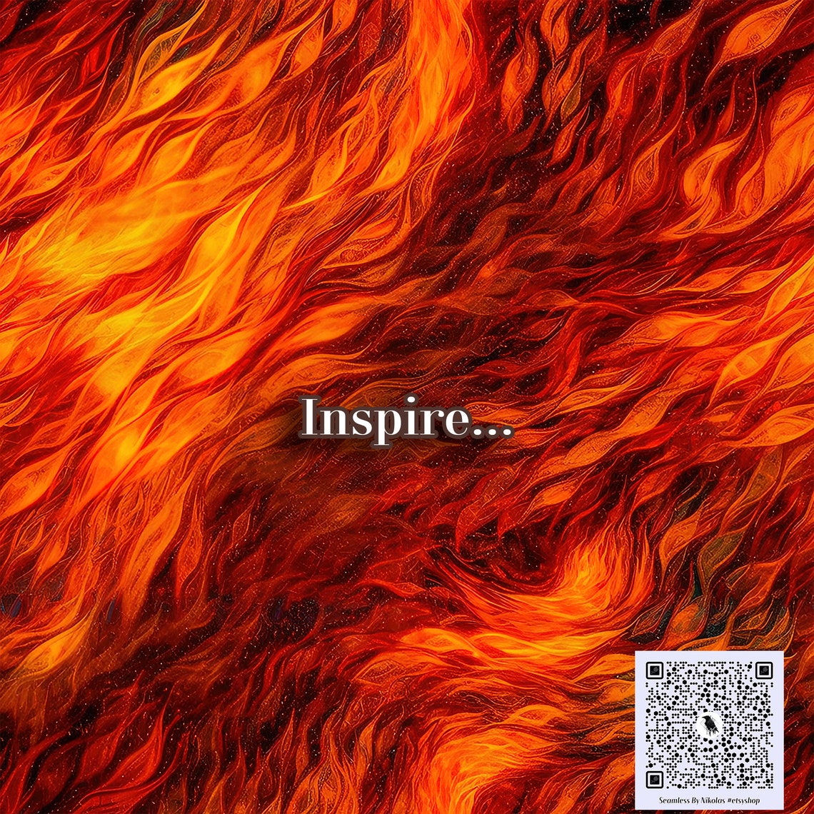 Fire Seamless Pattern Pack - Elemental Digital Art, Flaming Digital ...
