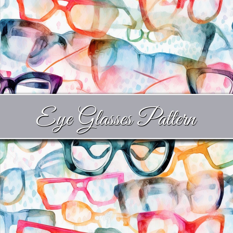 Seamless Eyeglasses Patterns 1 Digital Paper 12in X 12in - Etsy