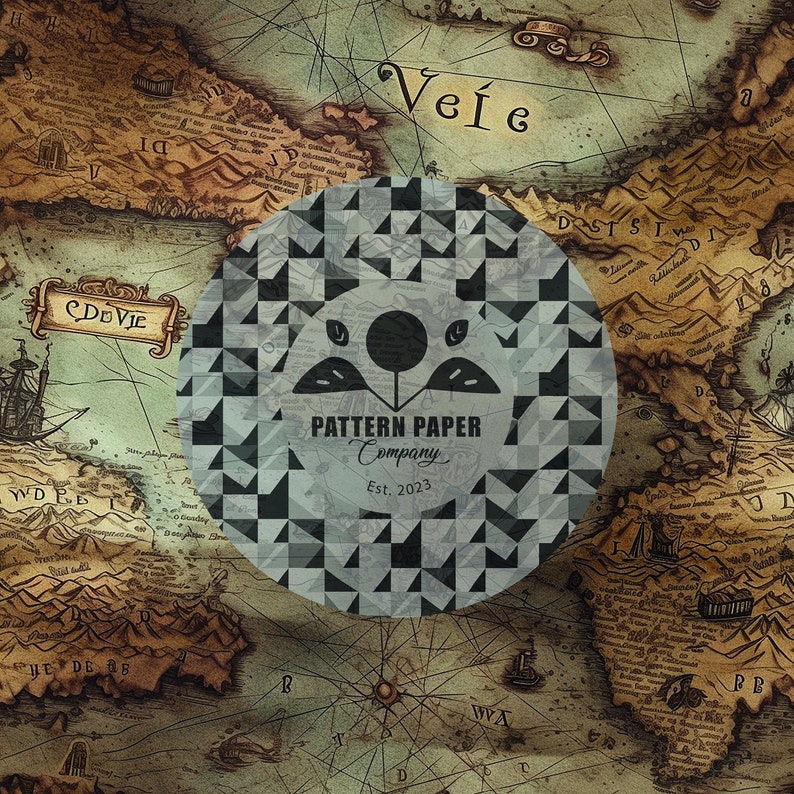 Seamless Map Patterns - 4 Digital Paper - 12in X 12in - Perfect for ...