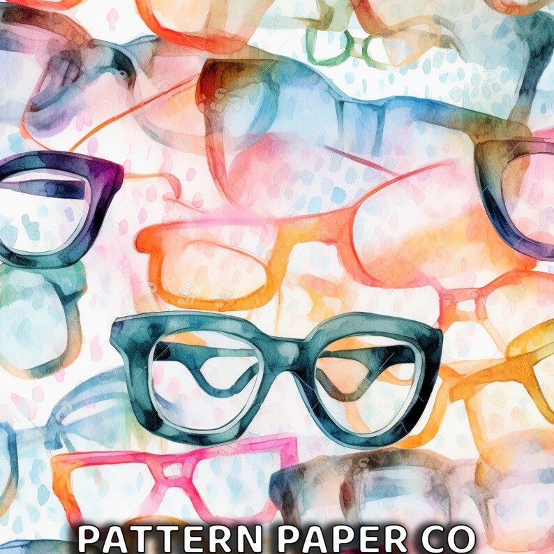 Seamless Eyeglasses Patterns 1 Digital Paper 12in X 12in - Etsy