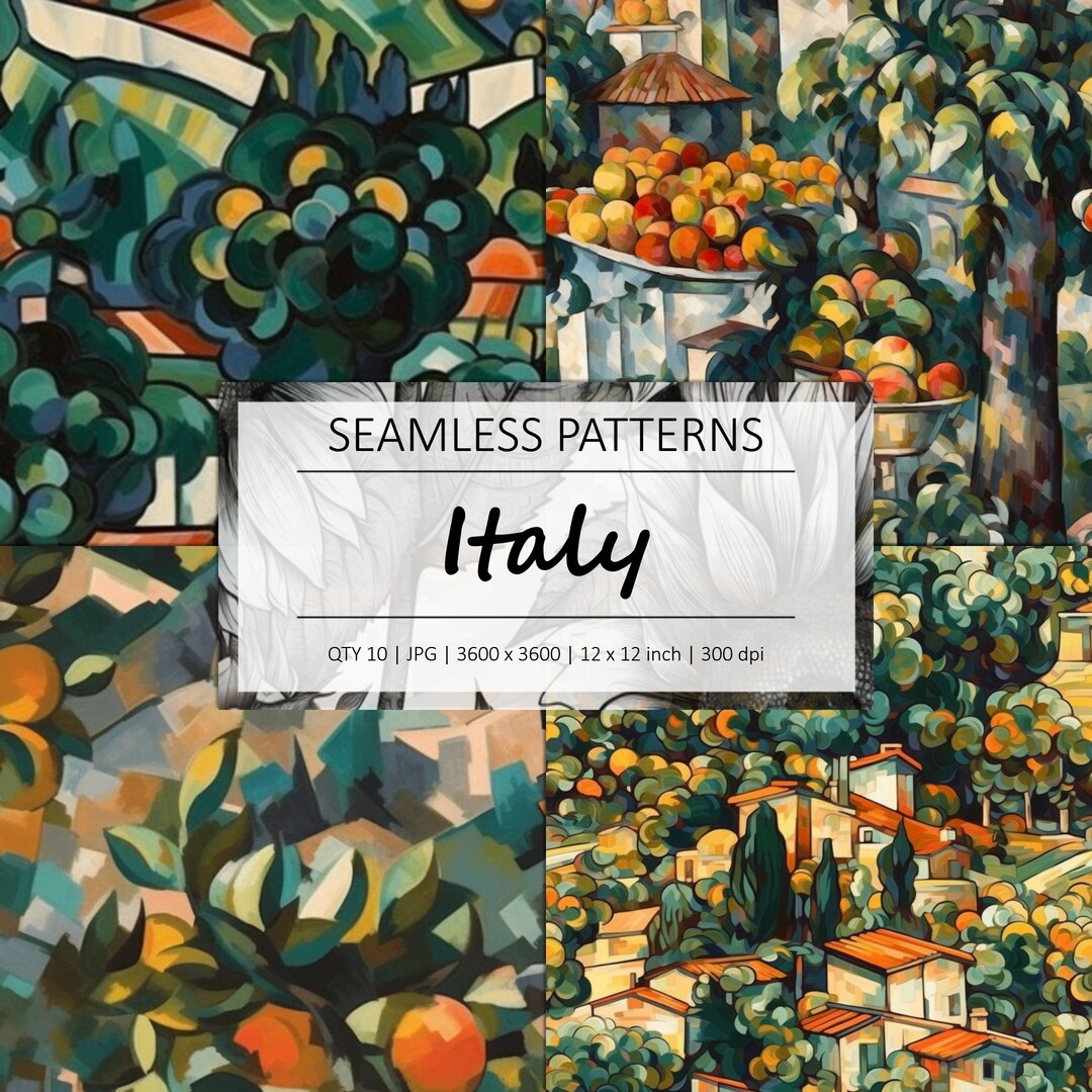 Italy - Tuscany | 10 Seamless Floral Patterns - 12in X 12in - Perfect ...