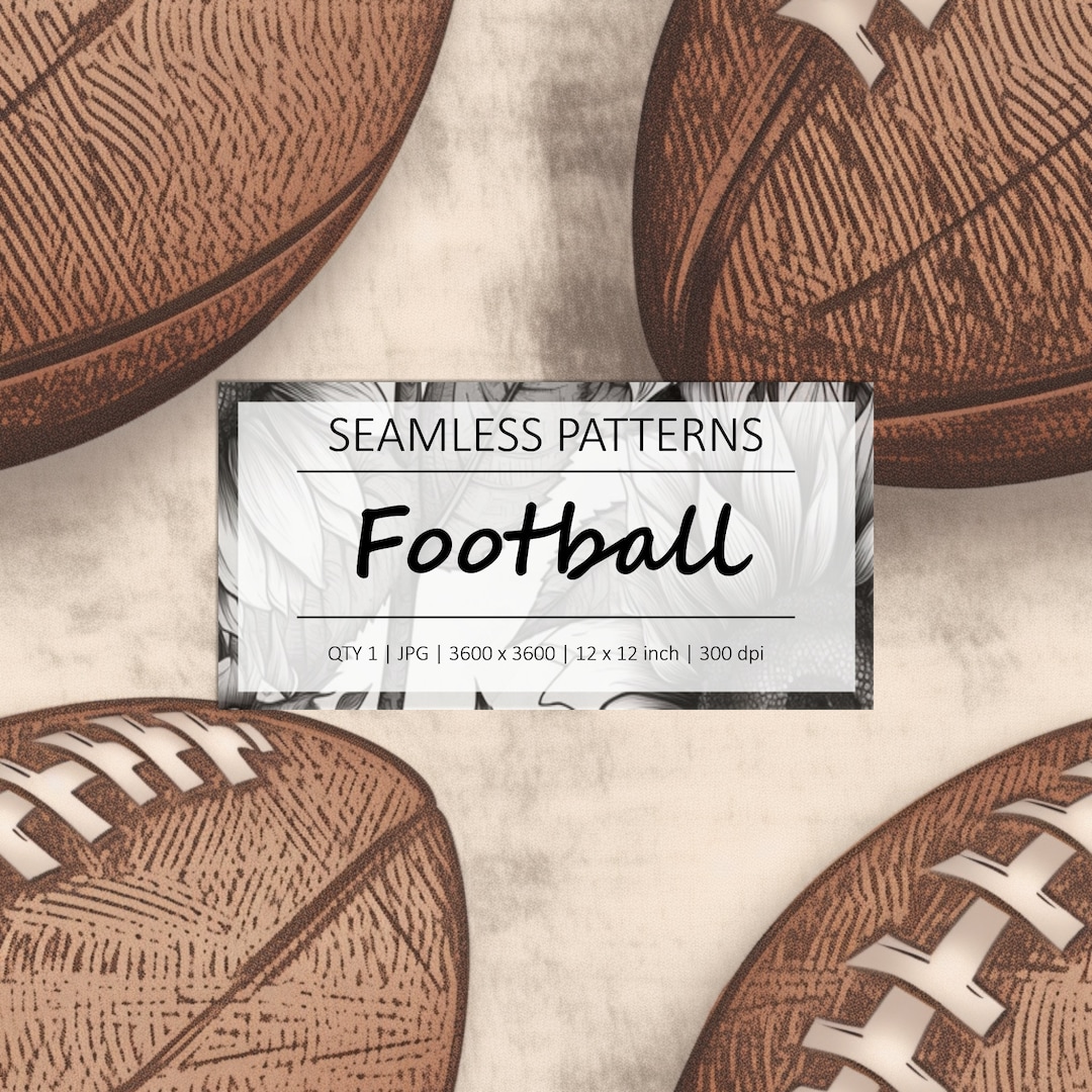 Seamless American Football Pattern - 1 Digital Paper - 12in X 12in ...