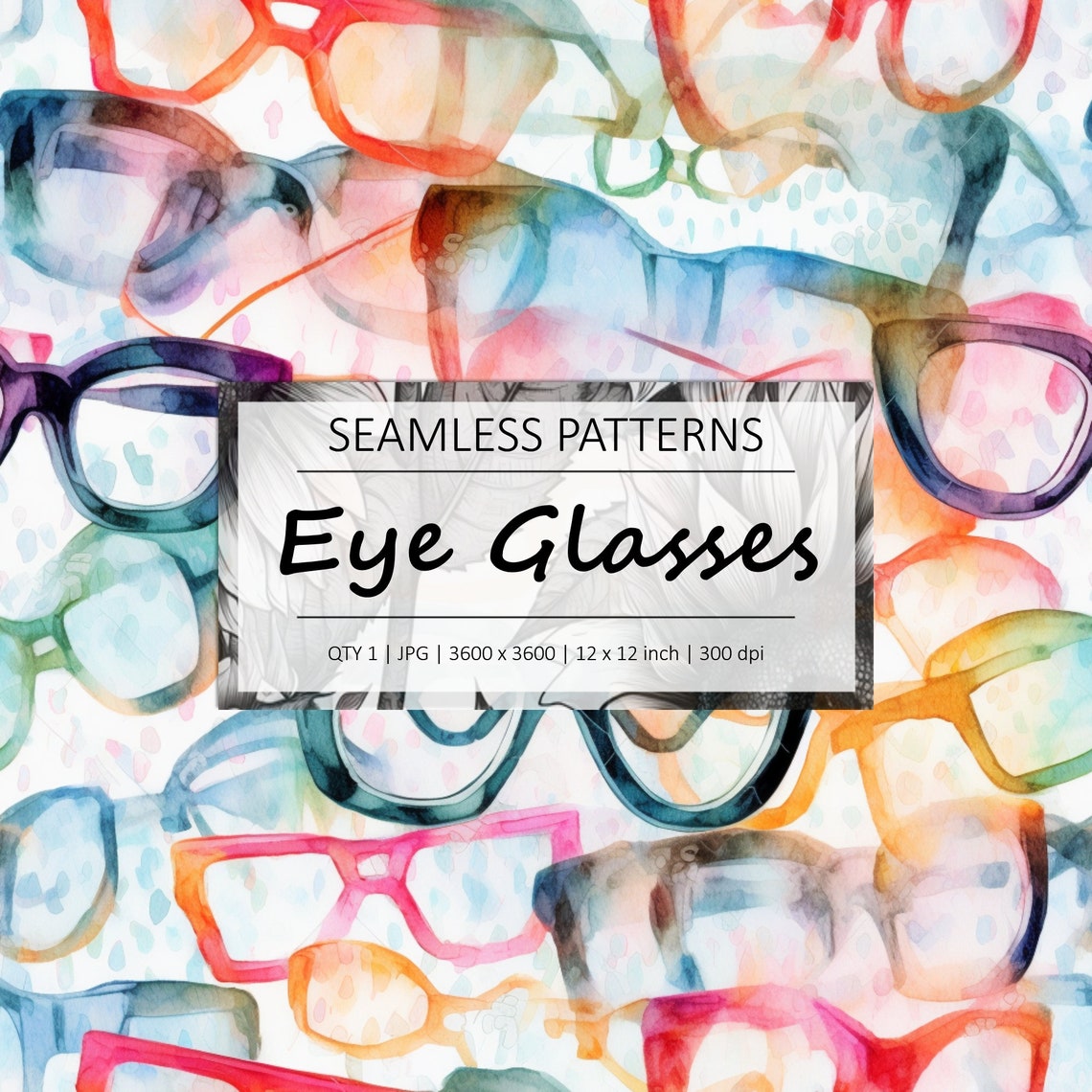 Seamless Eyeglasses Patterns - 1 Digital Paper - 12in X 12in - Perfect ...