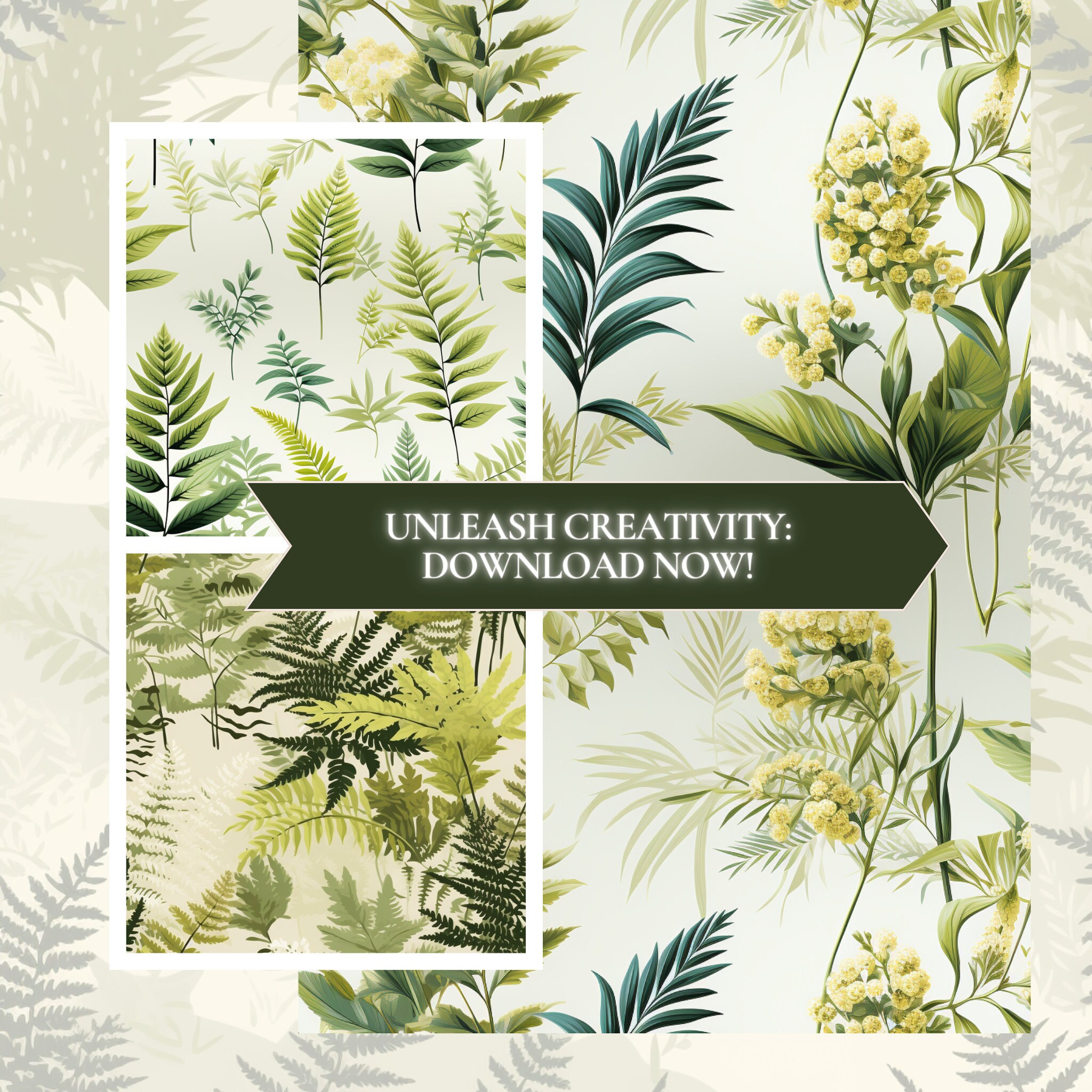 Alaskan Wilderness Fiddlehead Fern Patterns: 12-pack Digital Collection ...