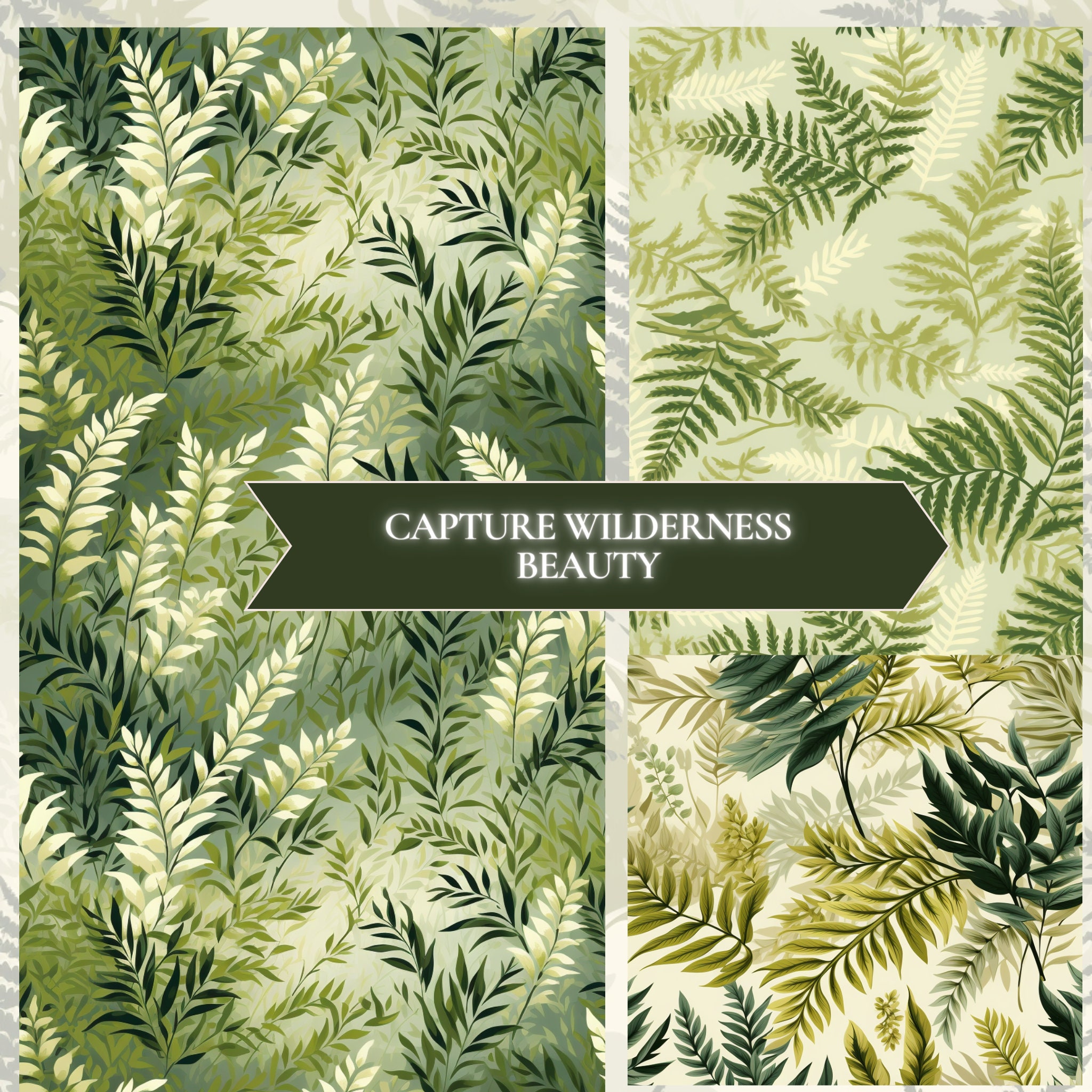 Alaskan Wilderness Fiddlehead Fern Patterns: 12-pack Digital Collection ...