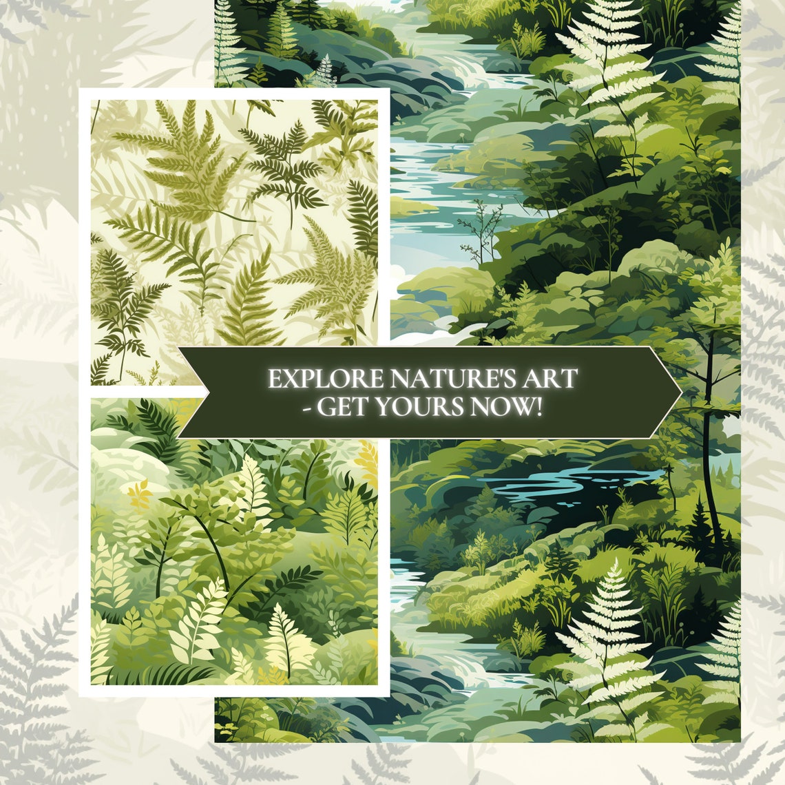 Alaskan Wilderness Fiddlehead Fern Patterns: 12-pack Digital Collection ...